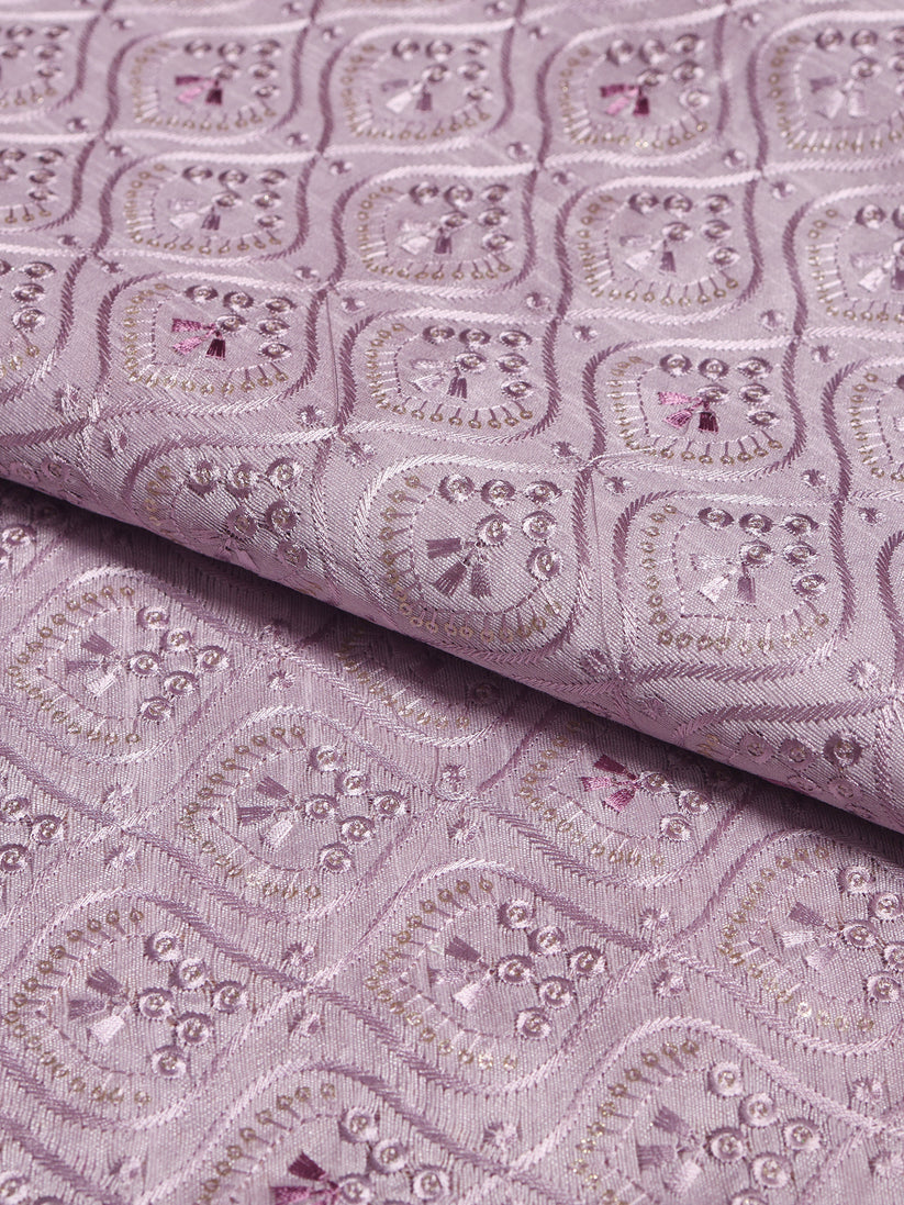 Hexa Embroidered Mono Silk Fabric – Fabricvibe